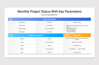 Monthly Project Status Google Slides Template | Nulivo Market